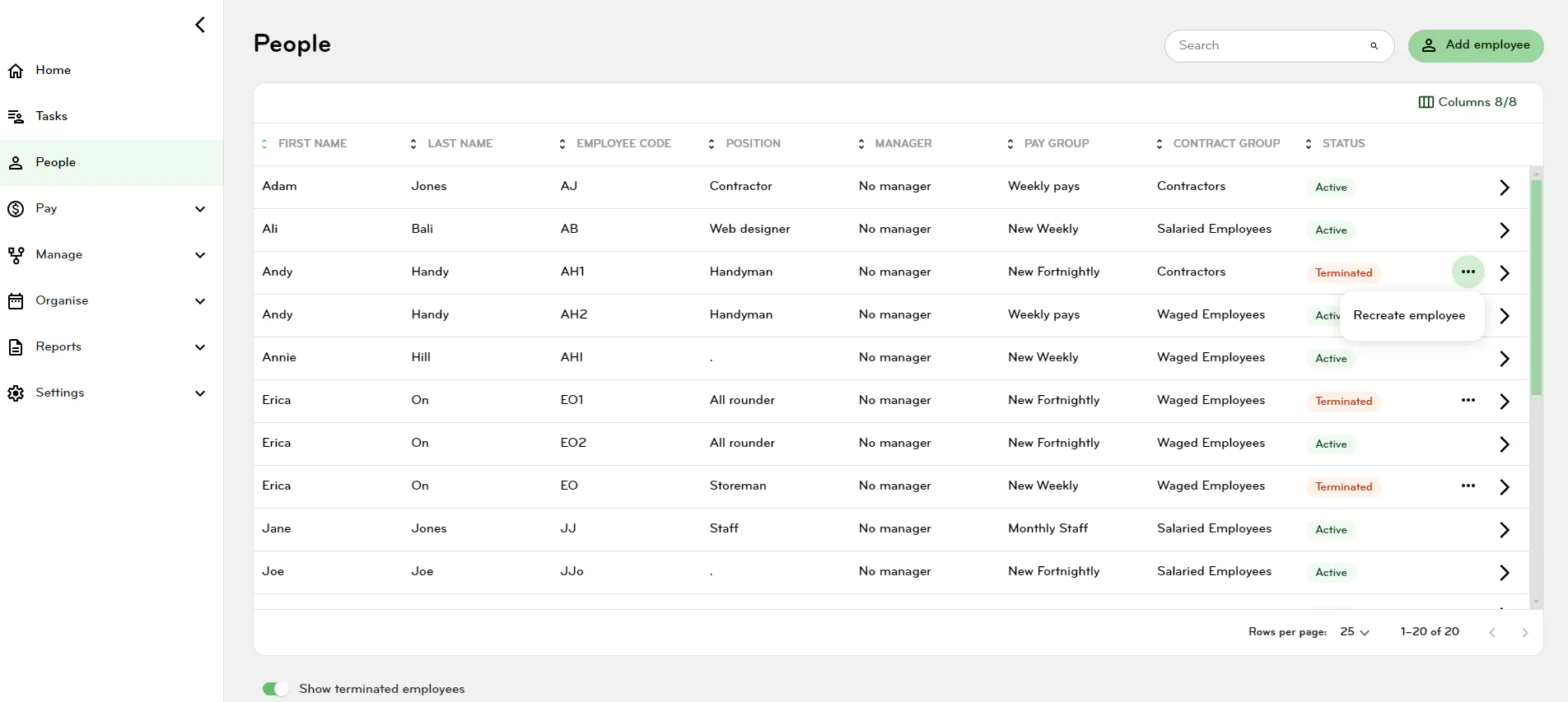 Smartly | Recreate employee